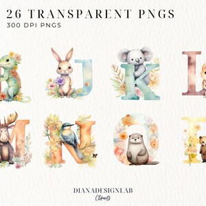 Woodland Alphabet Clipart, Letter Clip Art, Fog Forest, Commercial Use ...