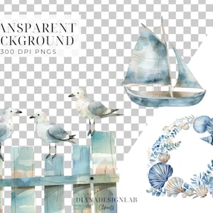 Watercolor Sailboat Clipart, Sailing Boat, Instant Download, Summer PNG ...