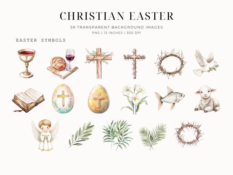 Christian Easter Clipart for Kid, Religious Crafting, Easter Story Clip ...