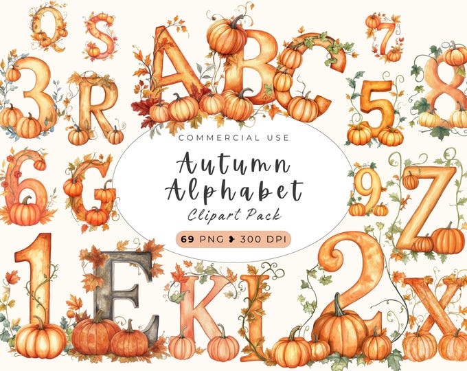 Fall Autumn Clipart Alphabet PNG, Doodle Alphabet Clip Art, PNG, Doodle ...