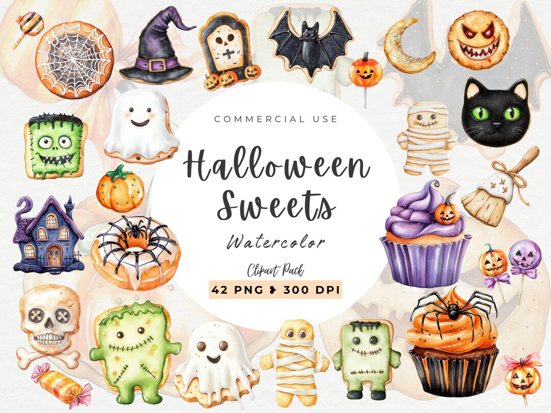 Halloween Cookies Clipart, Halloween Png, Cute Trendy Sublimation Cut ...