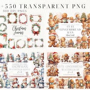Watercolor Christmas Clipart Bundle Christmas Gift Clipart Winter ...