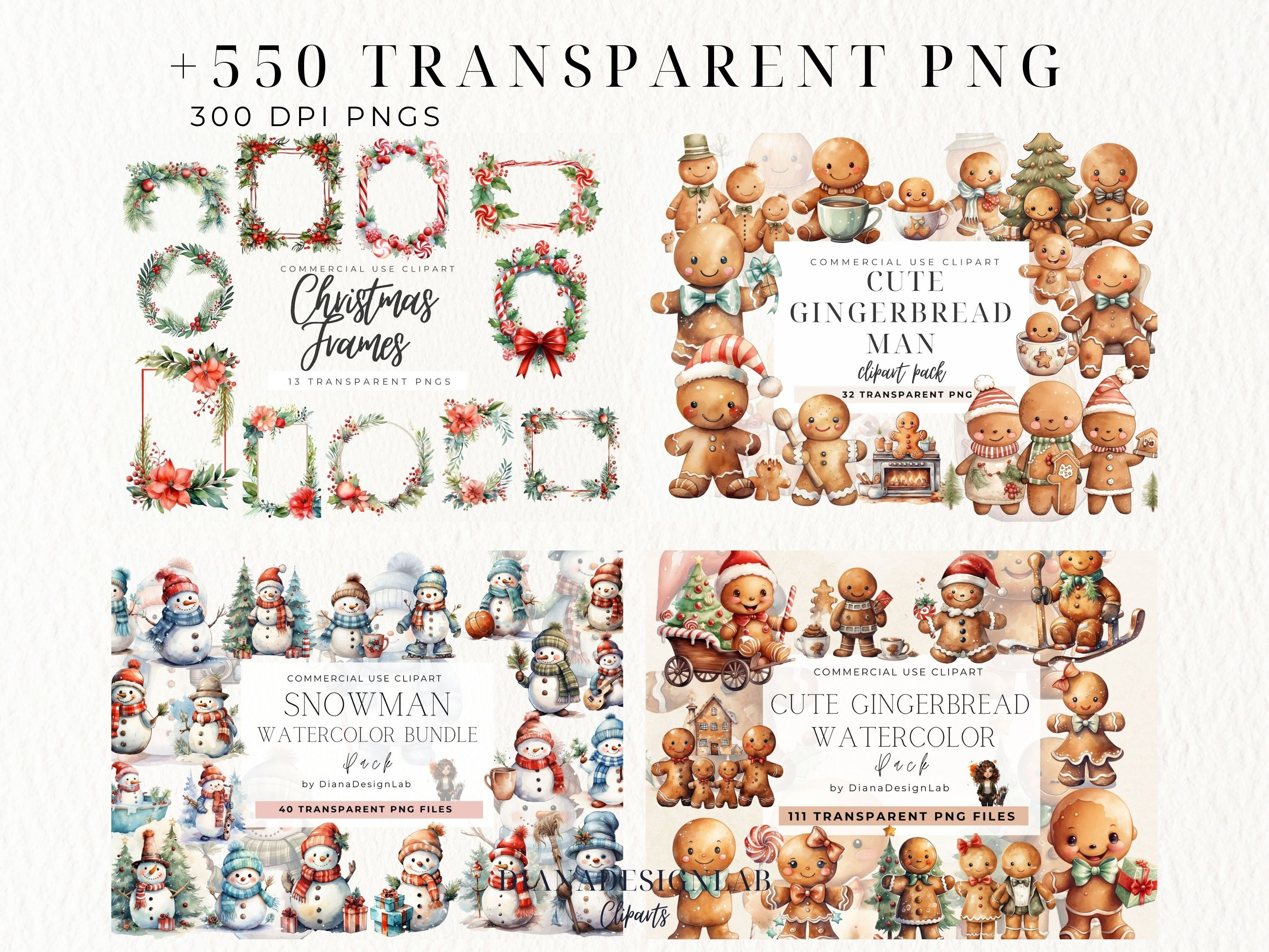 Watercolor Christmas Clipart Bundle Christmas Gift Clipart Winter ...