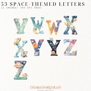 Space Alphabet Clipart, Digital Download, Boys Alphabet Png, Space ...