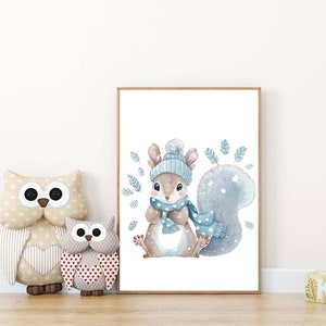 Cute Winter Wonderland Clipart Bundle, Baby Blue, Watercolor Winter ...