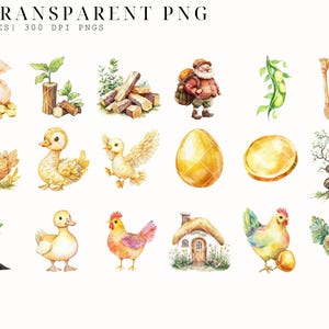 Jack and the Beanstalk Clipart, Watercolor Fairy Tale Graphics, Kids ...