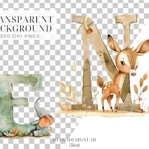 Safari Alphabet Clipart, Alphabet Letters Bundle, Jungle Animals ...