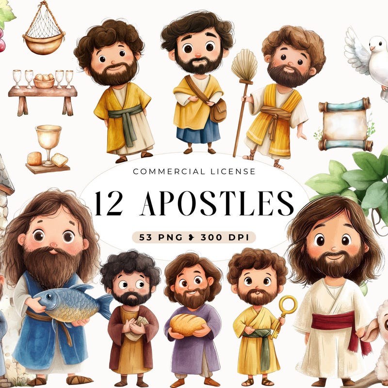 12 Disciples of Jesus Clipart - Etsy