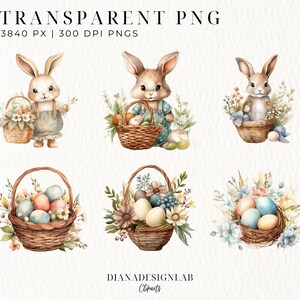Rustic Easter Clip Art, Easter Eggs Clipart, Farmhouse Spring ...
