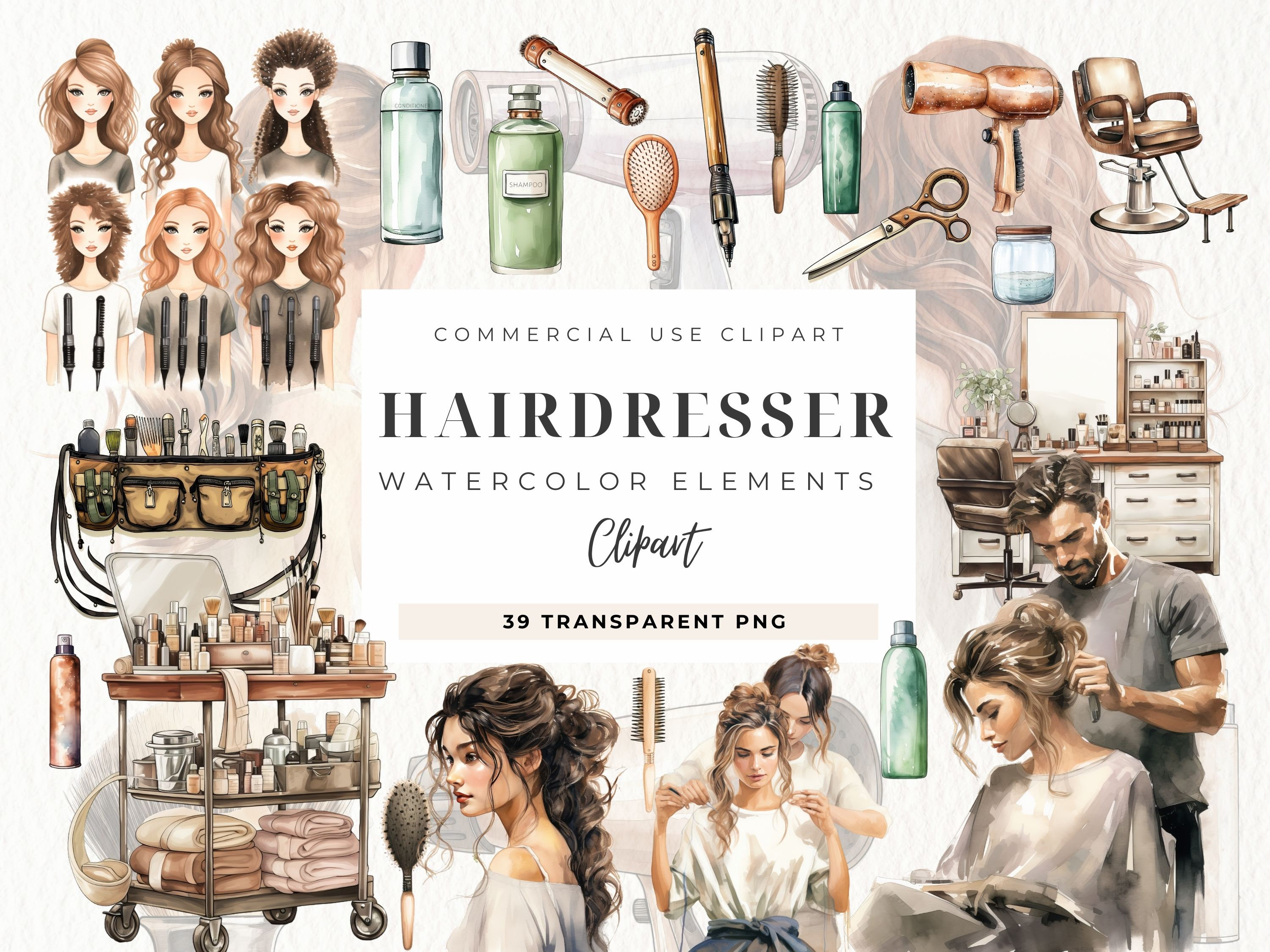 Hairstylist Clipart Hairdresser Clip Art Hair Stylist - Etsy