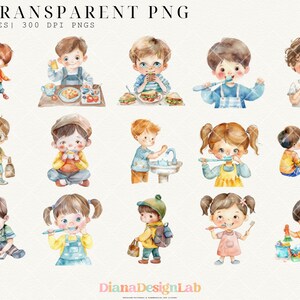 Kids Routine Clipart, Children Daily Routine, Chores Icons, Daily ...