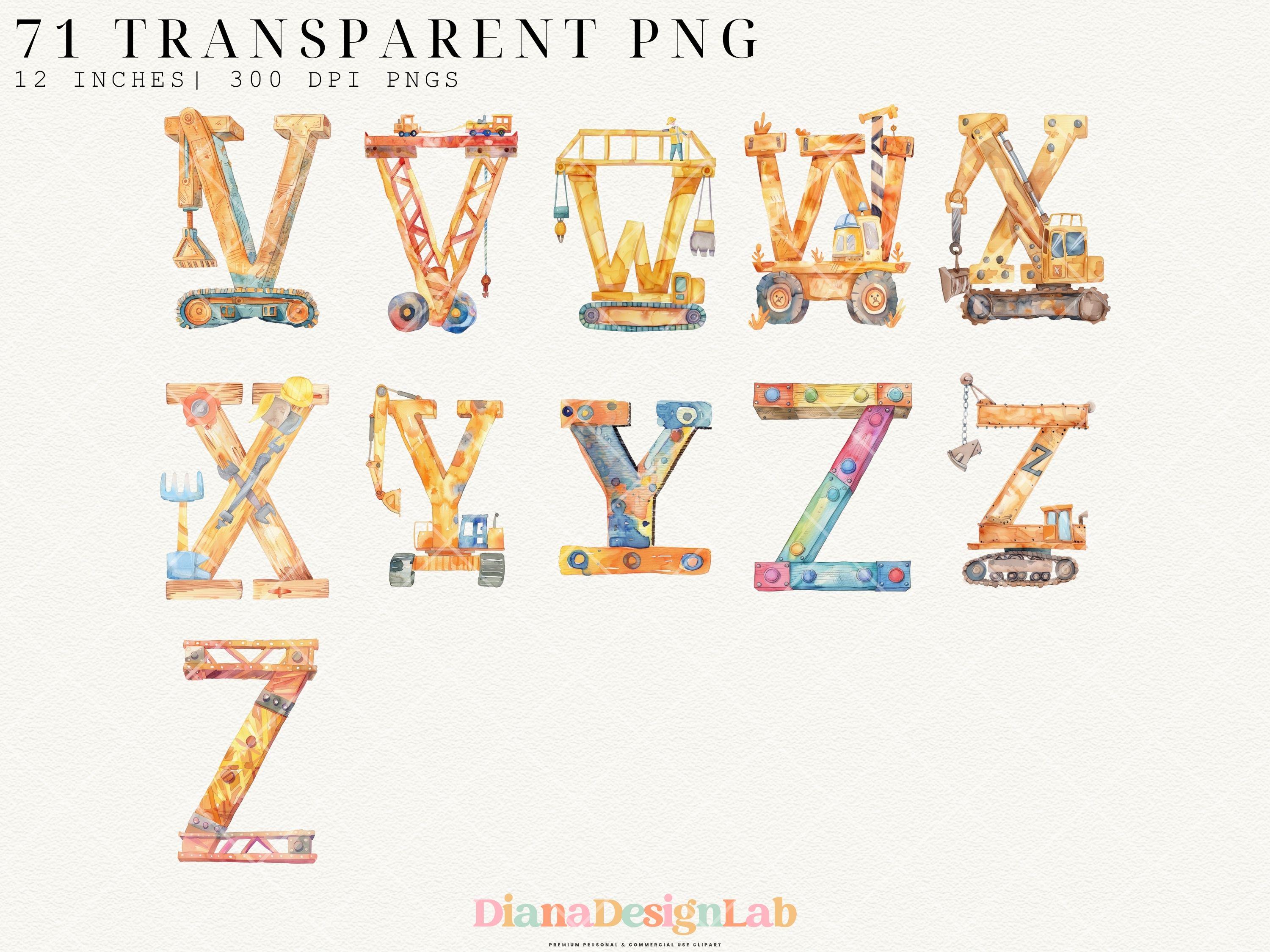 Construction Birthday Party Alphabet Clipart, Road Numbers ...