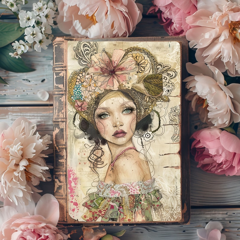 Whimsical Girls Junk Journal Pages, Whimsical Ephemera, Papers Girls ...