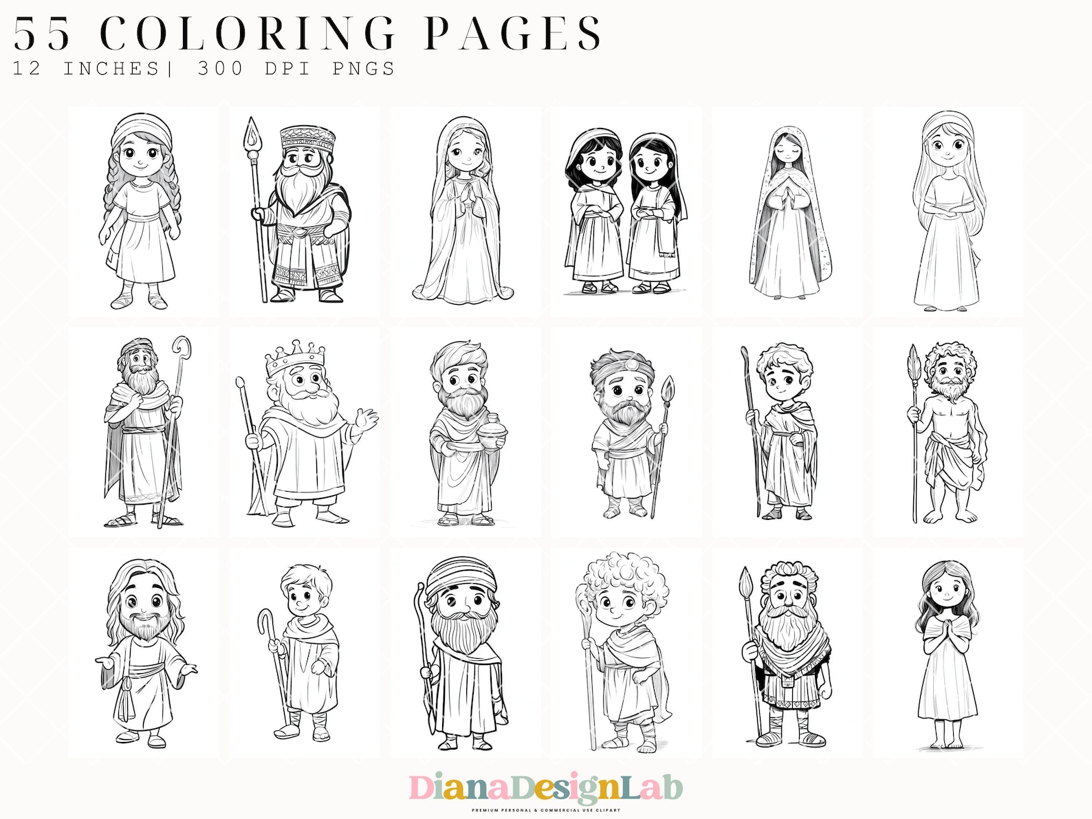 Biblical Characters Coloring Pages, Bible Stories, Biblical People ...