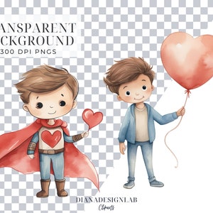 Boy Valentine Clipart, Valentine Clipart, Love Digital Download, Cute ...
