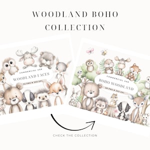 Watercolor Woodland Portraits Clipart, Nursery Decor, Baby Animals ...