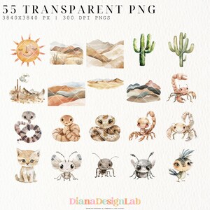 Desert Dwellers Animals Clipart, Camels Cut File, Scorpion, Meerkats ...