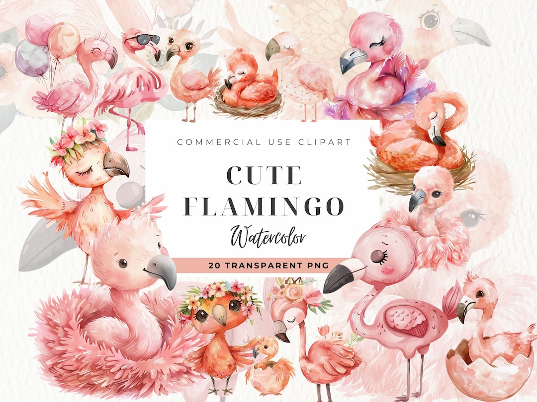 Baby Flamingo Clipart, Instant Download, Cricut, Safari Baby, Summer ...
