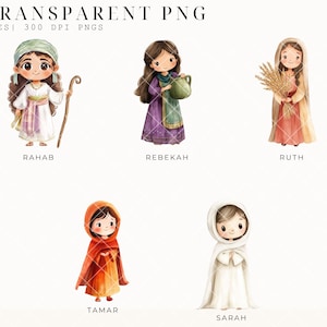 Women of the Bible Clipart, Faith Clipart, Instant Download, Church ...