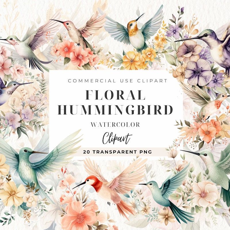Hummingbird Clip Art - Etsy