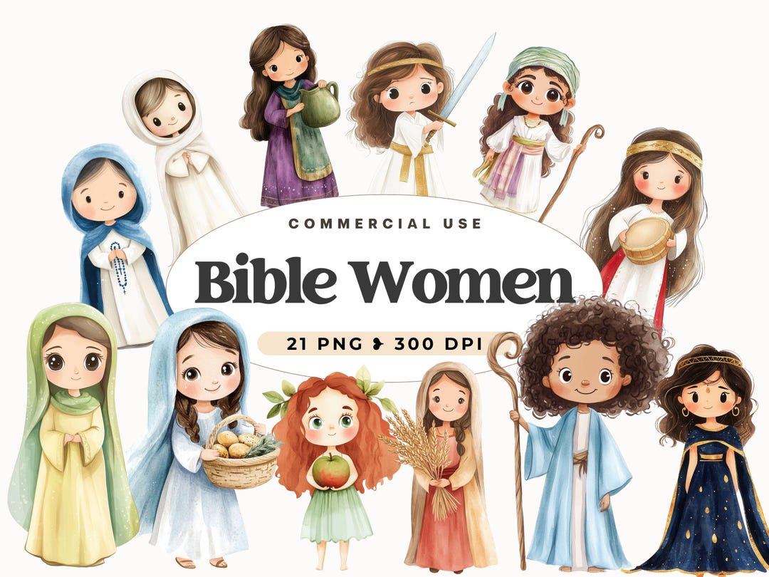 Women of the Bible Clipart, Faith Clipart, Instant Download, Church Ladies, Biblical People ...