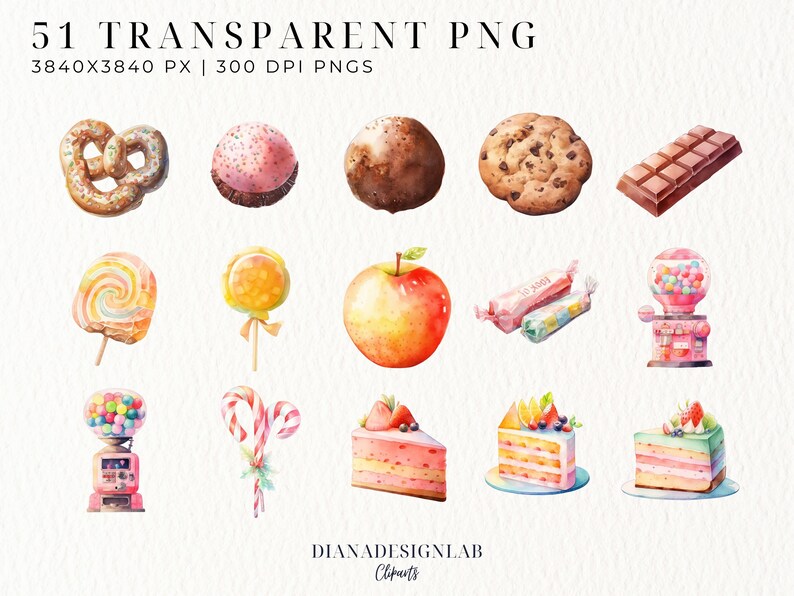 Land of the Sweets Clipart, Candy Land Clip Art, Commercial Use, Baking ...