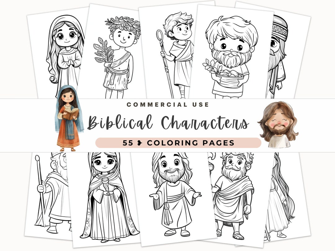 Biblical Characters Coloring Pages, Bible Stories, Biblical People ...