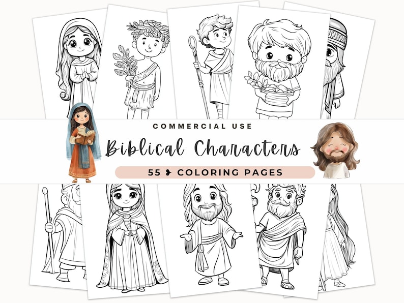 Biblical Characters Coloring Pages, Bible Stories, Biblical People ...