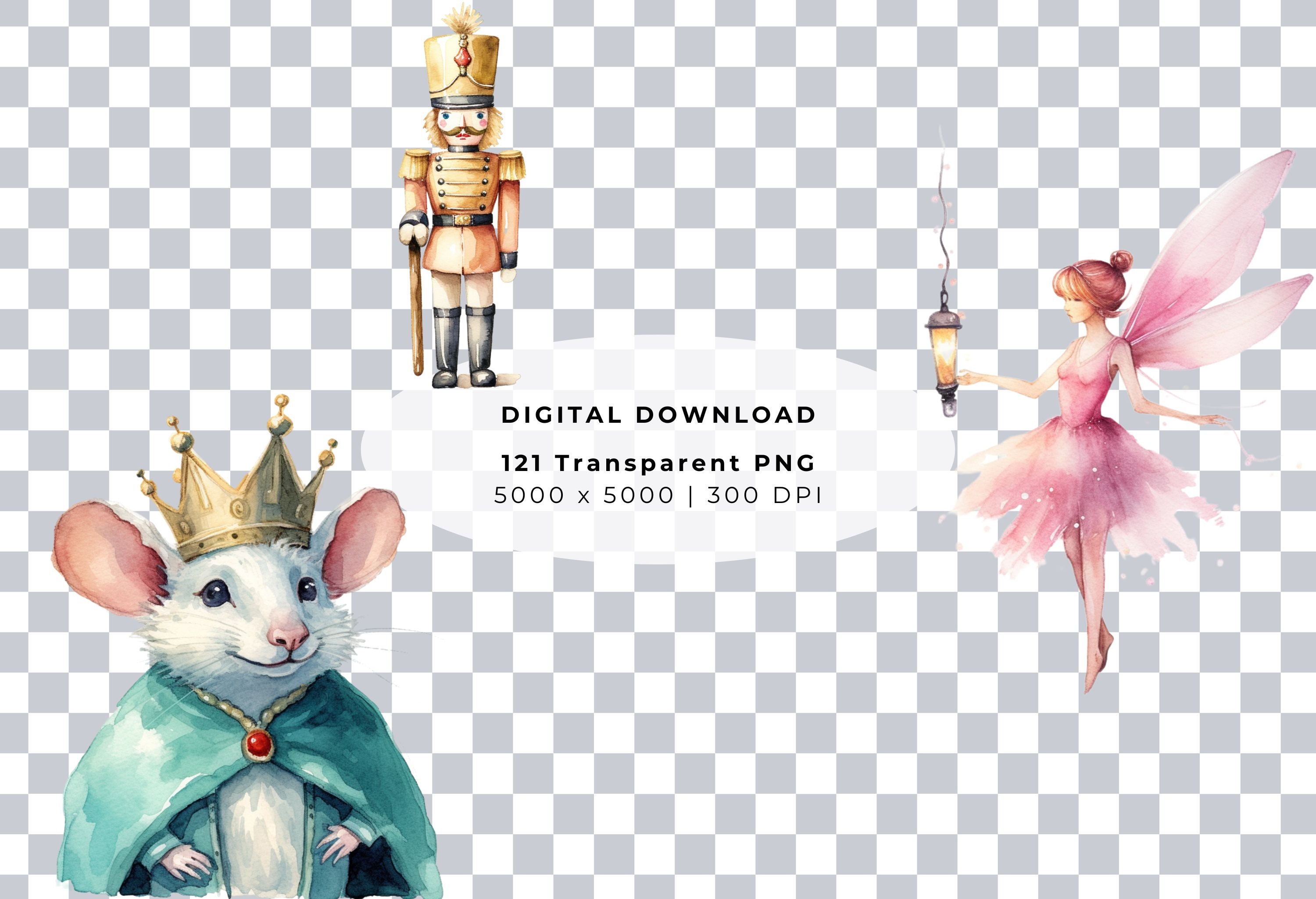 Nutcracker Christmas Clipart, Bundle Watercolour Christmas PNG, Pastel ...