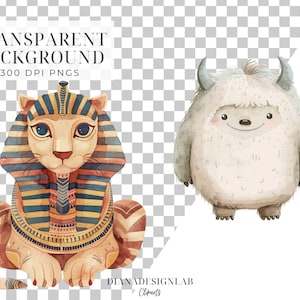 Mythical Beasts Clipart, Commercial Use, Digital Download, Boho Cryptid ...