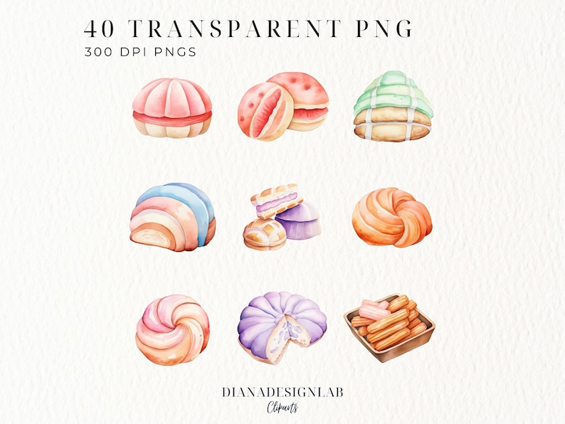 Pan Dulce Clipart, Concha, Sublimation Design, Mexican Sweet Bread Clip ...