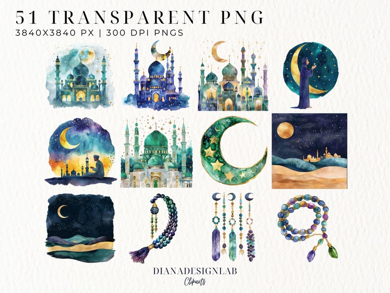 Ramadan Kareem Clipart, Digital Download, Islam Dxf, Eid Al Fitr, Eid ...