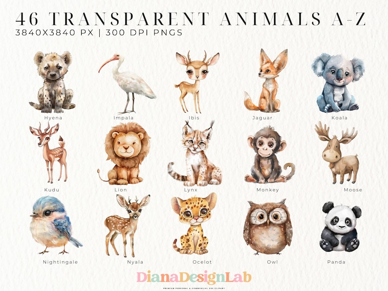 Animals and Alphabet Clipart, Letters Clip Art, Fog Forest, Woodland ...