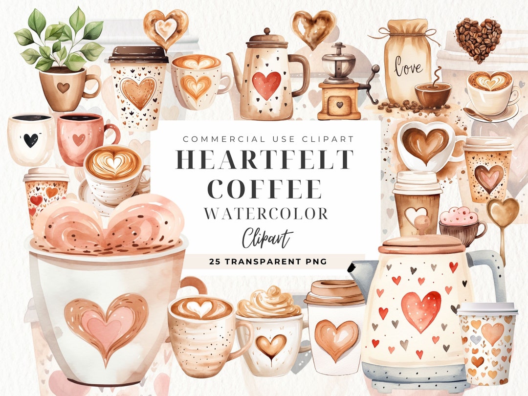 Coffee Valentine Clipart, Valentine's Day Clipart, Cute Clip Art ...