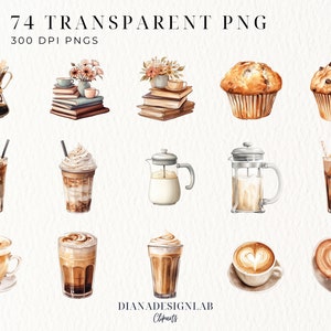 Watercolor Coffee Lover Clipart, Coffee Drinks Clip Art, Barista ...