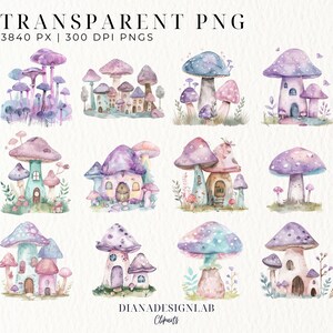 Fairy Mushroom Clipart, Forest Houses, Mushroom House, Butterfly ...