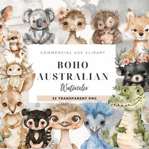 Australian Animal Nursery Clipart, Baby Shower, Paper Crafts ...