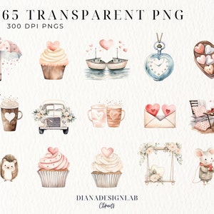 Watercolor Valentines Day Clipart, Boho Valentines Clip Art, Teddy ...