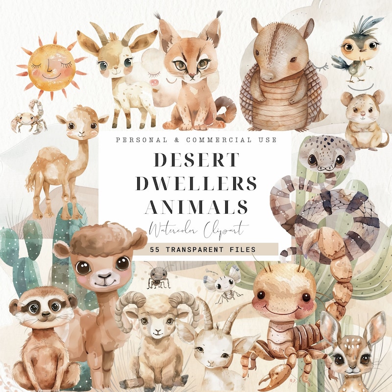 Desert Animals Clip Art - Etsy