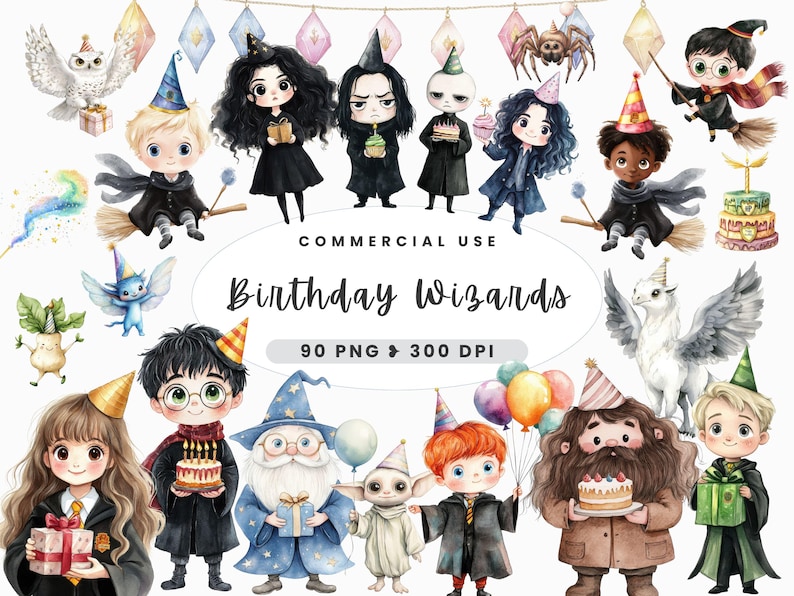 Wizard School Birthday Clipart, Kids Birthday, Magic School PNG ...