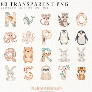 Boho Baby Watercolor Clipart, Nursery Animal Clip Art, Newborn Boho Kid ...