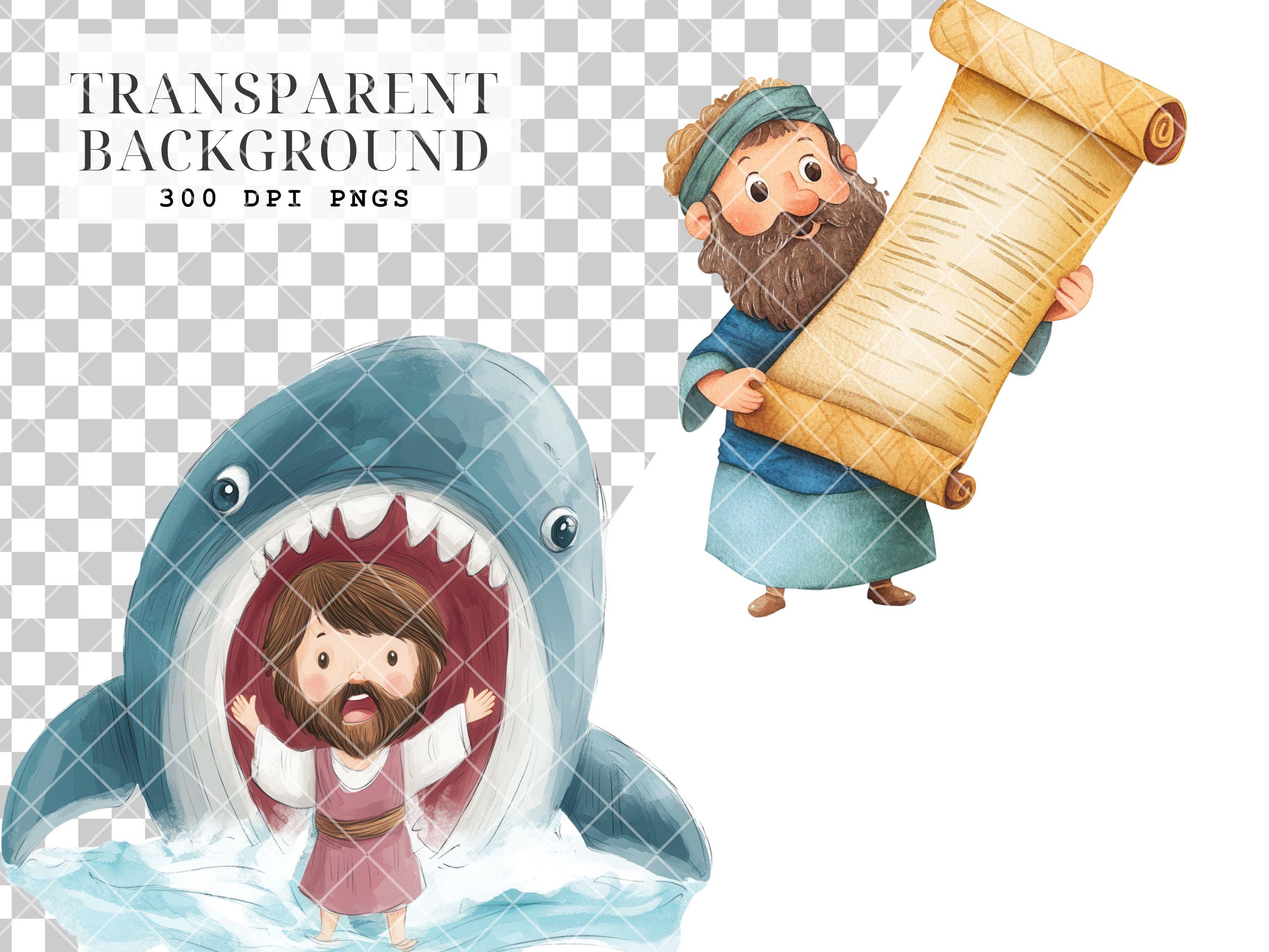 Jonah and the Whale Clipart, Bible Stories, Book of Jonah, Commercial ...