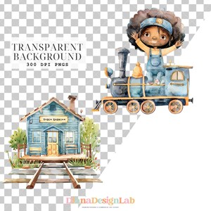 Watercolor Blue Train Kids Clipart, Baby Shower, Baby Animals, Nursery ...