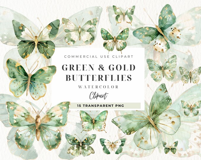 Butterflies Clipart, Gold Foil Butterfly, Butterflies Clip Art, Rose ...