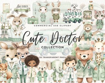 Watercolor Doctor Clipart, Hospital, Medical Nurse Images, Cute Animals ...