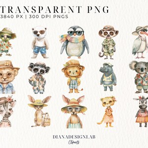 Summer Animals Clipart, Beach Safari, Sea Creatures, Holidays Clipart ...