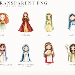 Women of the Bible Clipart, Faith Clipart, Instant Download, Church ...