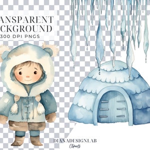 Igloo Clipart, Cute Eskimo Clipart, Commercial Use, Winter Clip Art ...