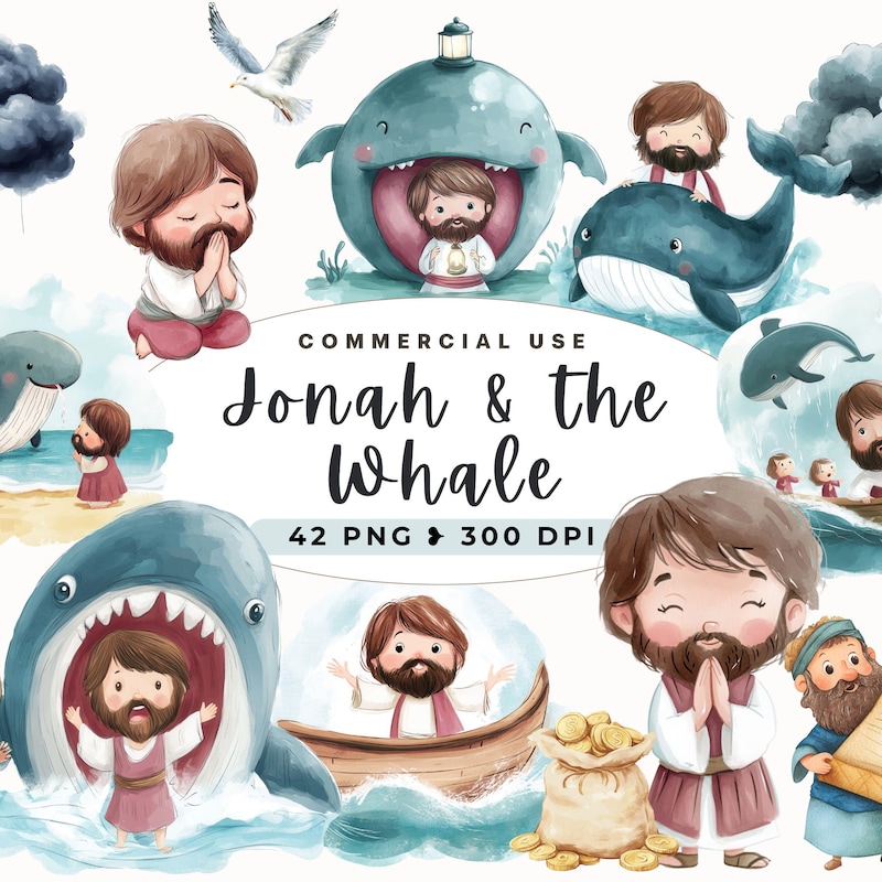 Bible Whale Png - Etsy UK