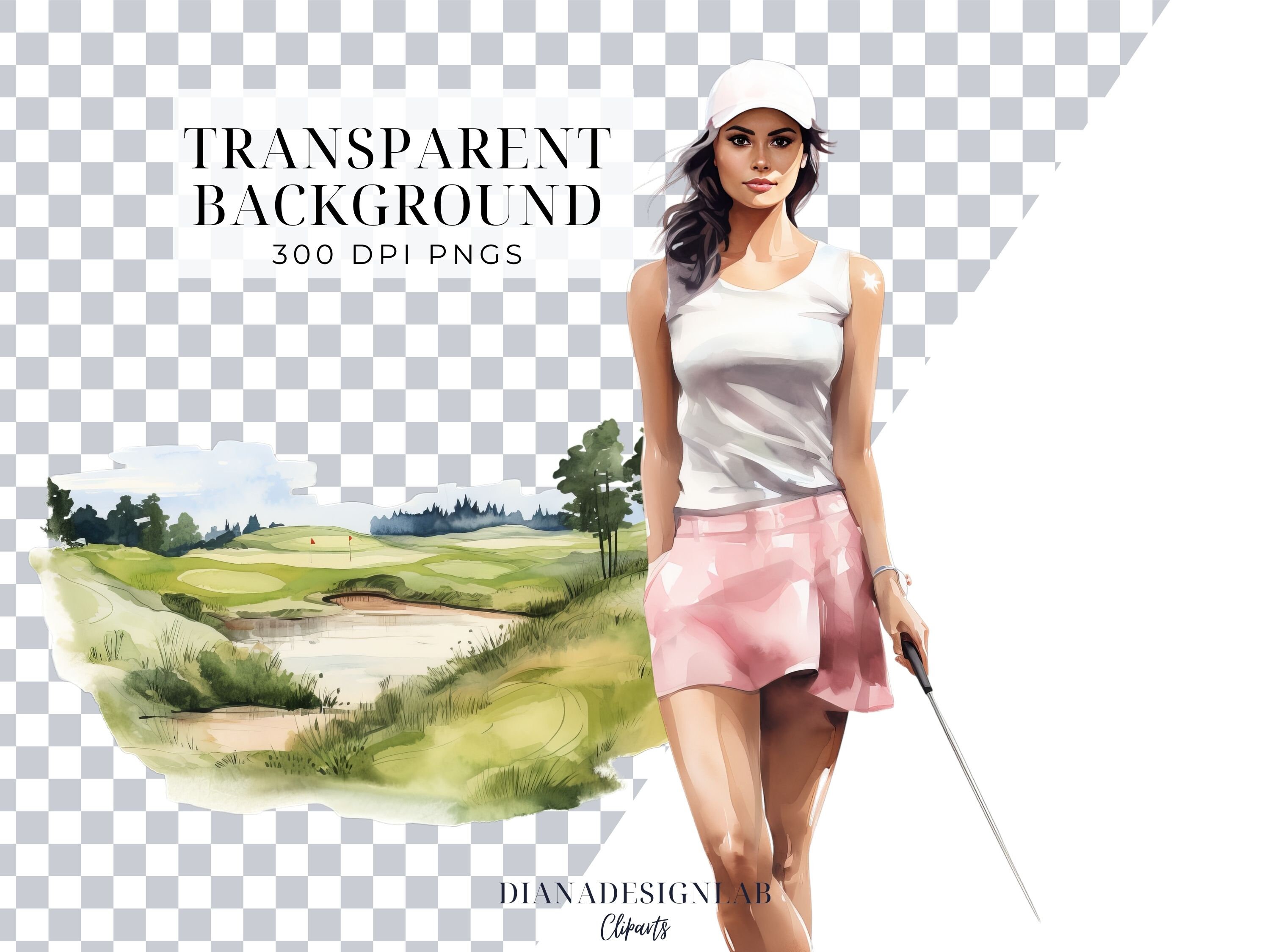 Watercolor Clipart Golf, Commercial Use, Sports Balls Download, Golf ...